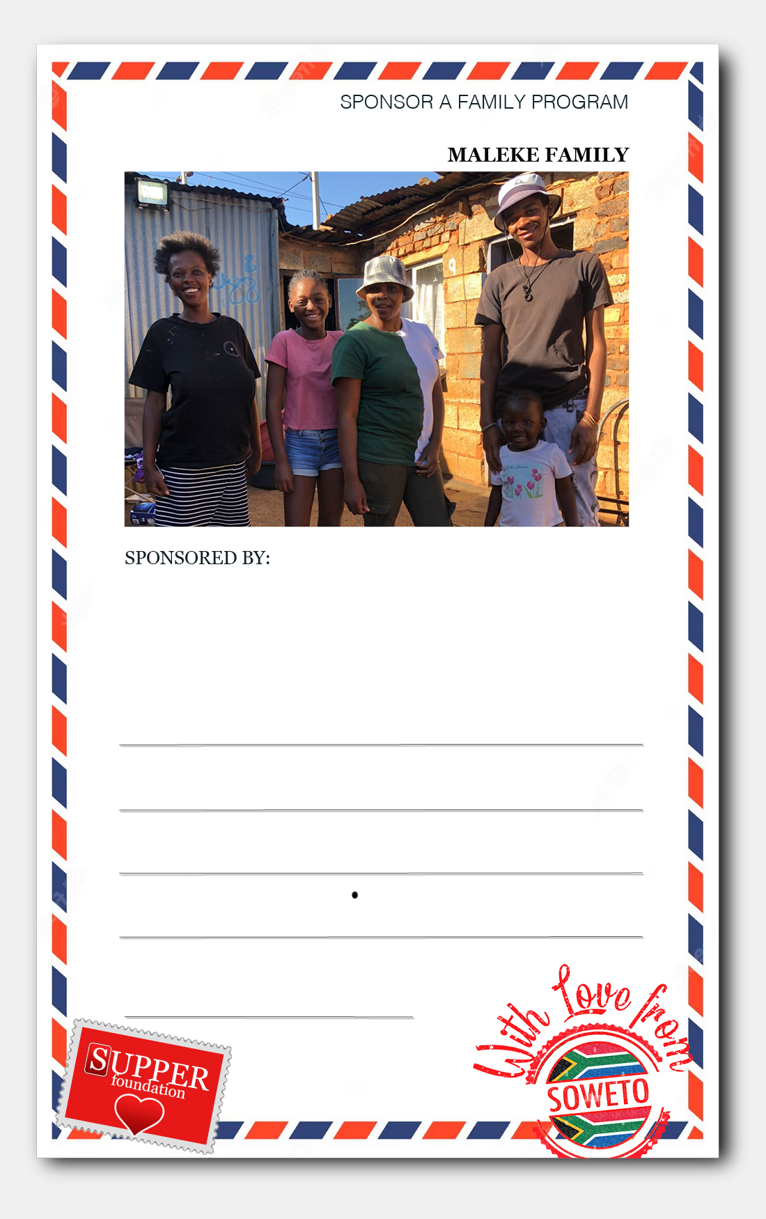 SPONSOR A FAMILY - Supper Foundation