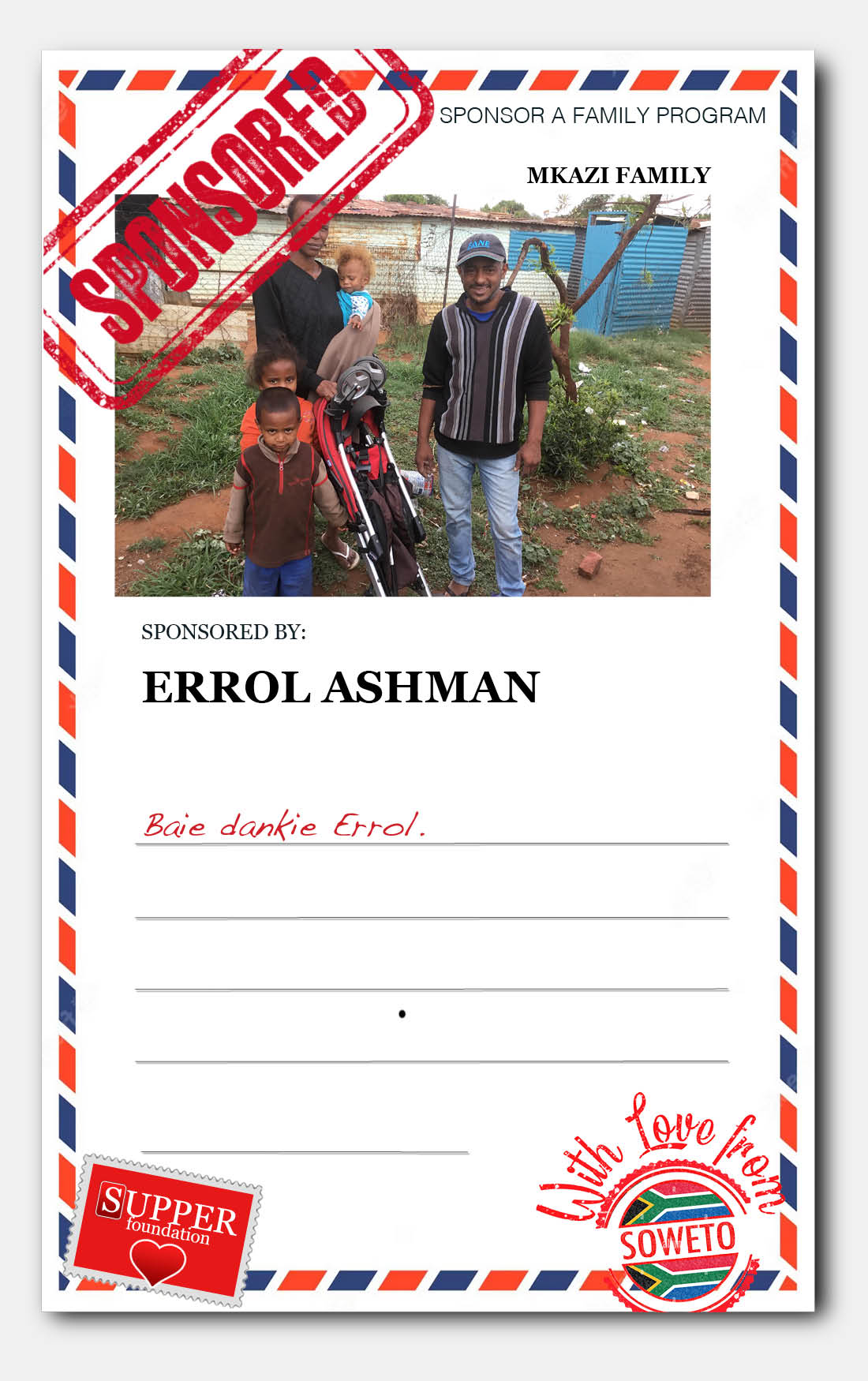 SPONSOR A FAMILY - Supper Foundation